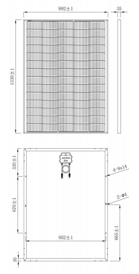 325W Mono Crystalline Solar Panel 1640 x 992 x 35mm - Digital Imports