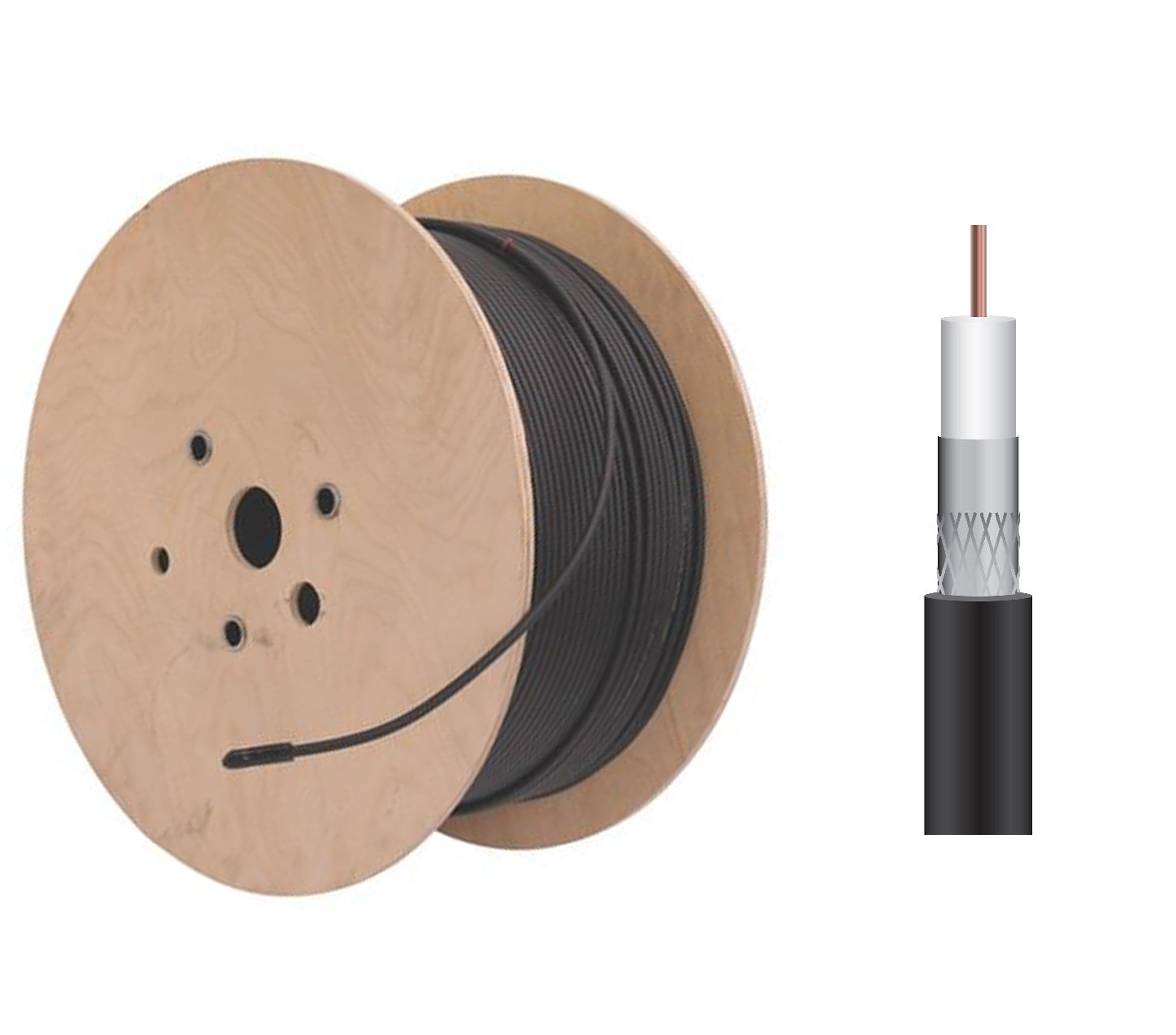 Triax RG6 Coax Cable PE Koka 110 A+ Black 250m Drum - Digital Imports