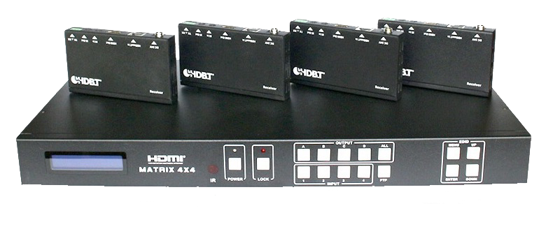 4x4 HDMi Matrix, Mirrored HDMI and HDBase T Outputs - Digital Imports