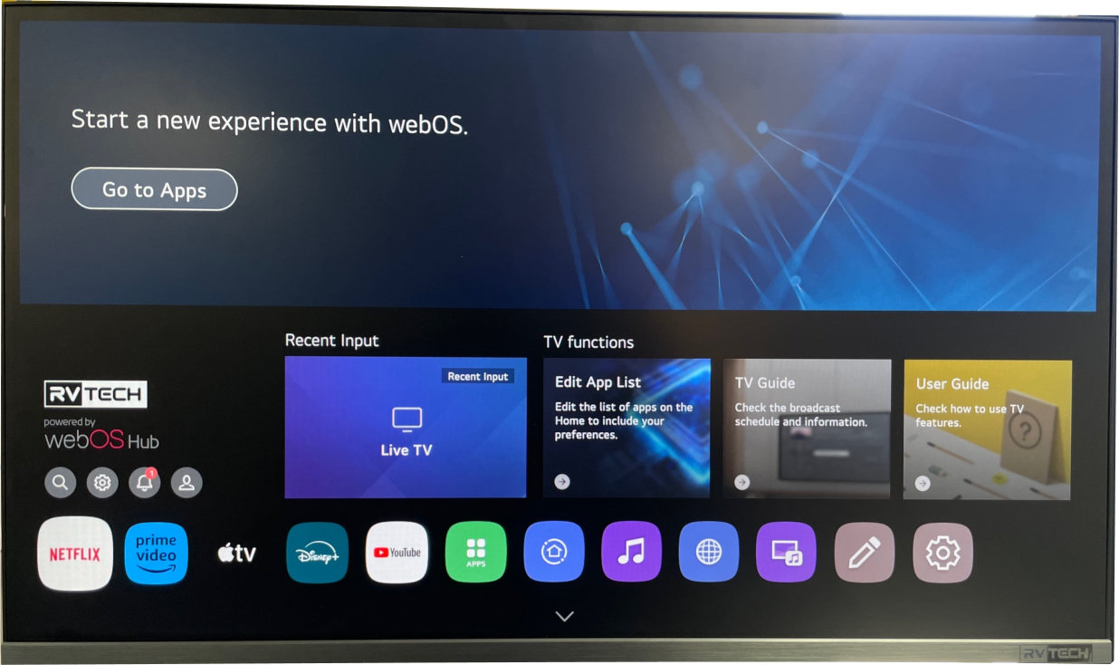 24" RVTECH LCD 12V Smart TV DVB S2/T2- WebOs -WiFi Ultra Slim Bezel ...